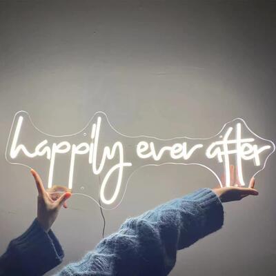 霓虹灯happily ever after婚礼灯霓虹艺术墙装饰派对家庭跨境新款