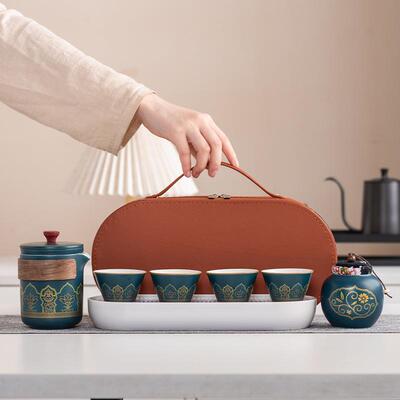 旅行茶具套装陶功瓷夫快杯年会公司商客务业活动开0酒店实用伴手