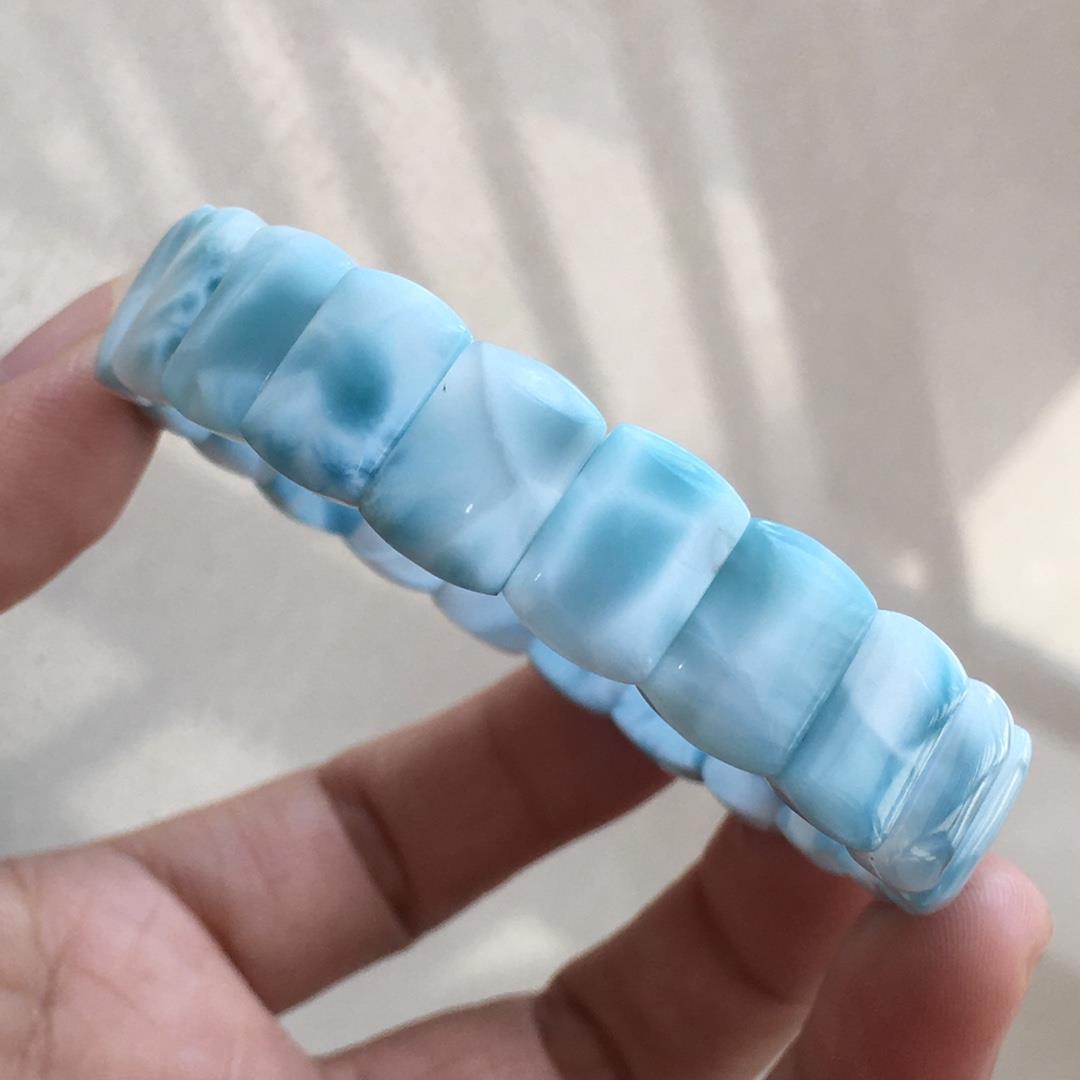 新品天然多米尼加海纹石手排拉利玛手牌男女手链手串规格13*8*4mm