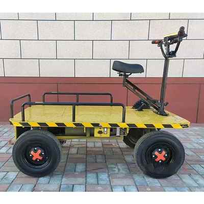 电动四轮手推车拉货车农场菜市场搬运平板车骑行款工厂货物平板车