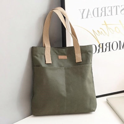 包包帆布帆布上课通勤小众单肩包