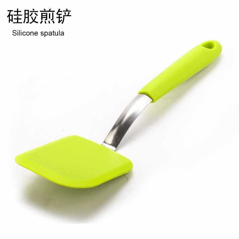 不锈钢柄硅胶煎铲厨房工具炒菜煎锅铲烹饪铲子硅胶煎鱼铲