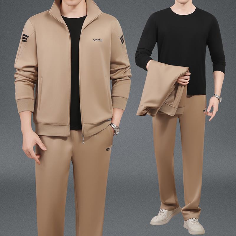 新款男运96957670动休闲套装气领棉质练健跑步训服长袖身透舒适
