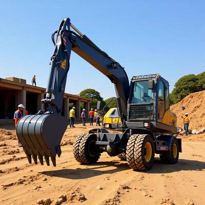 多功能110120轮式挖掘机市政工程建筑工地工程用农用挖土机