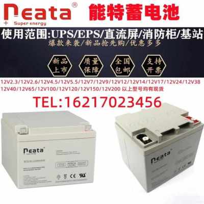 NEATA能特蓄电池NT12V2.3a2.6a4a5a7ah9a14a17a24a33a38a65a100ah