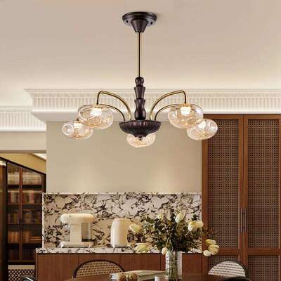 客厅吊顶法式复古中古风vinage创意轻奢主卧室吊灯复古网红餐厅灯