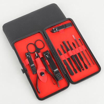 Manufacturer's stock: 12-piece black nail clipper set, inclu