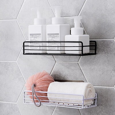 No-drill hanging storage rack for bathroom, iron art bathroo