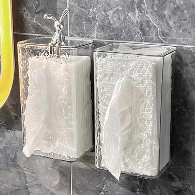 Wall-Mounted Glacial Pattern Facial Tissue Storage Box, Upsi