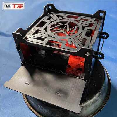 便户外柴烤火炉携式拼装烧炉HUJ鱼露营野餐烧水炉钓野炊小型炉具