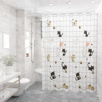 Bathroom shower curtain door partition waterproof cloth