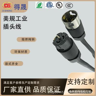 得晟工器业插头UL29NMACS83E转64LCS8365L连接50A250V四芯延长线