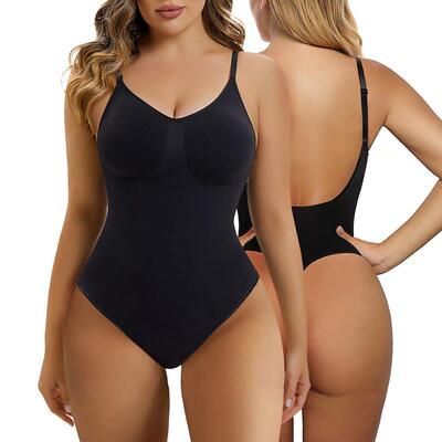 Low Back Bodysuit for Women Tummy Control Shapewear 塑身内衣