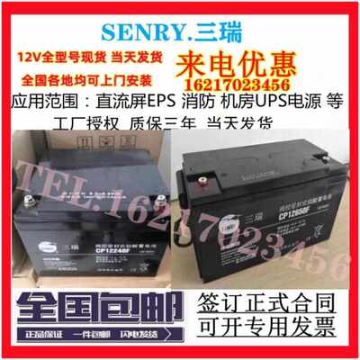 SENRY三瑞UPS蓄电池6FM/CP12380/12V12a17a24a38a40a65a100a120ah