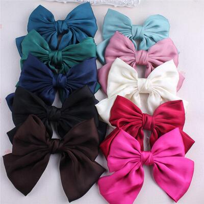 Fashion Ribbon Hairgrips Big Large Bow Hairpin For Women Gir