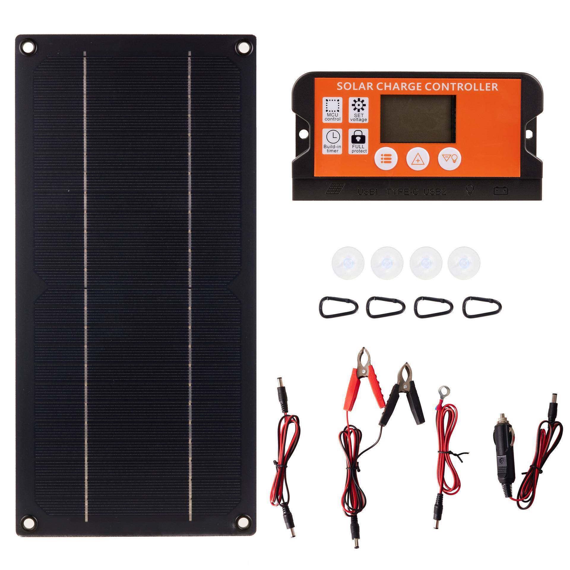 10W12V 太阳能板 12V汽车电池太阳能充电板维护器 可定60W12V