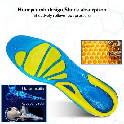 Silicone Non-Slip Gel Soft Sport Shoe Insole Massaging Ortho