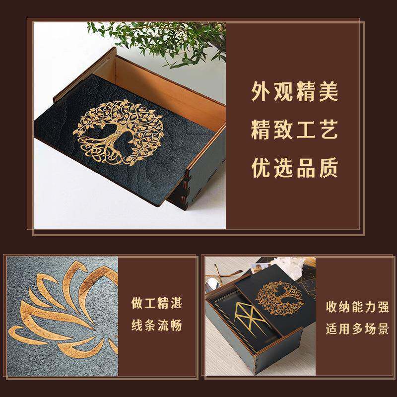 2盒024新款十二星座XLF莲罗花推木制盒塔牌包装木盒收拉纳礼品木