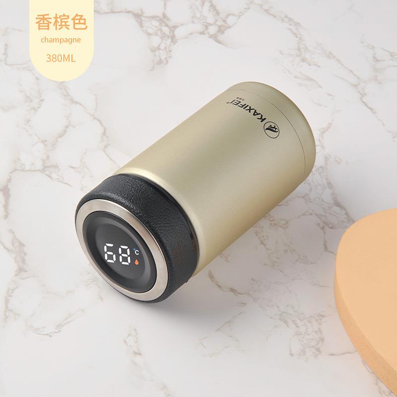 3卡西菲温04双层真空不锈钢显温杯商务保杯能智温度保温杯载保冷