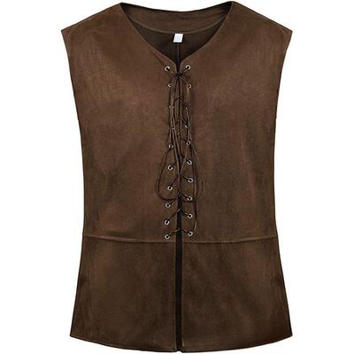Period steam vest men's lace up vest