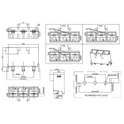 CWB合兴接插件 TJC80001-3A 白色 连接器 3P焊板直针座