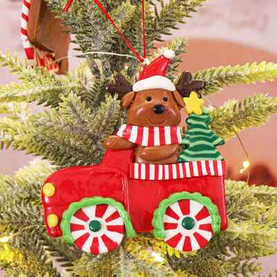 Christmas tree decoration car polymer clay pendant圣诞树挂饰