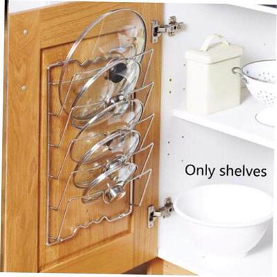 Stainless Steel Pot Lid Plates KitchenStorage rack锅盖收纳层