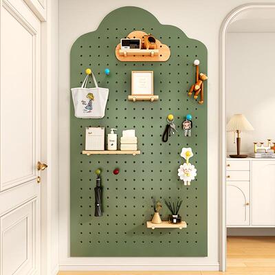 洞洞板可定玄关PXU墙面置户物架墙挂上实木入隔板收纳架墙壁展示