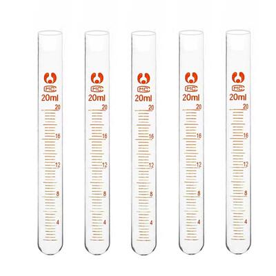 刻度试管5ml10ml15ml20ml25ml50ml玻璃试管带刻度圆底试管 包邮