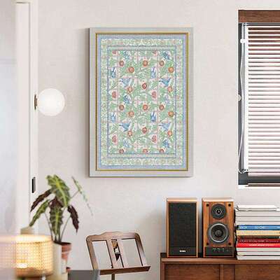 al202510《春燕海棠》泽感水溶光花画窗客厅艺画中术古风花卉卧室