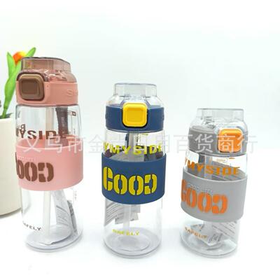 Highly Attractive Plastic Water Bottle with Straw for Kids -