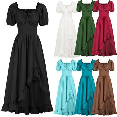 Darkness Renaissance Dress Women Cottagecore Corset Dress Ru