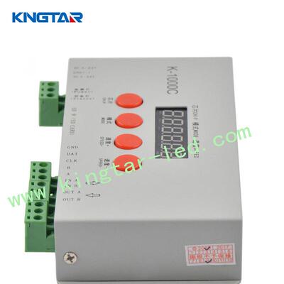 K-1000C带显示屏led灯带穿孔字灯串控制器SPI、DMX512LED控制器