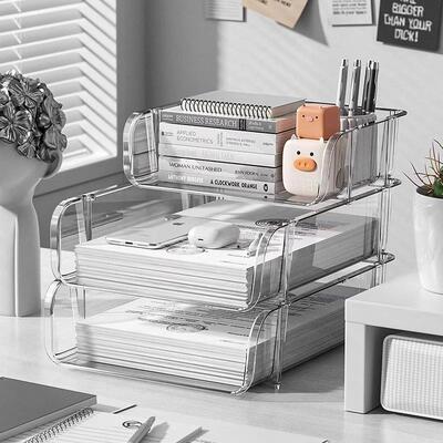 Transparent Desktop File Organizer Bookshelf Book Document H