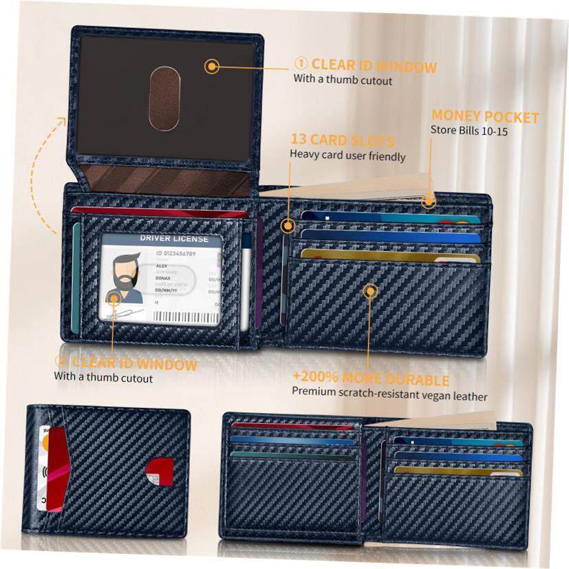 Ultra thin anti-theft brush mens leather wallet男士真皮钱包