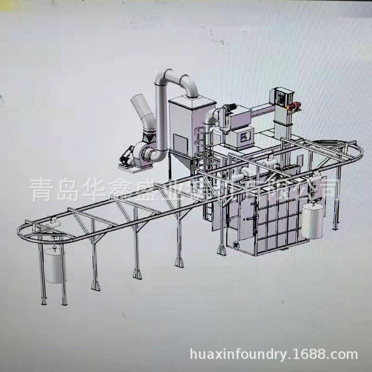 专业生产汽车砂轮毂NUR连续铸清抛机悬挂连续通过式件抛丸丸清理