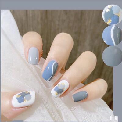 网雾红见详情系穿戴甲爆超显白霾蓝款晕染列