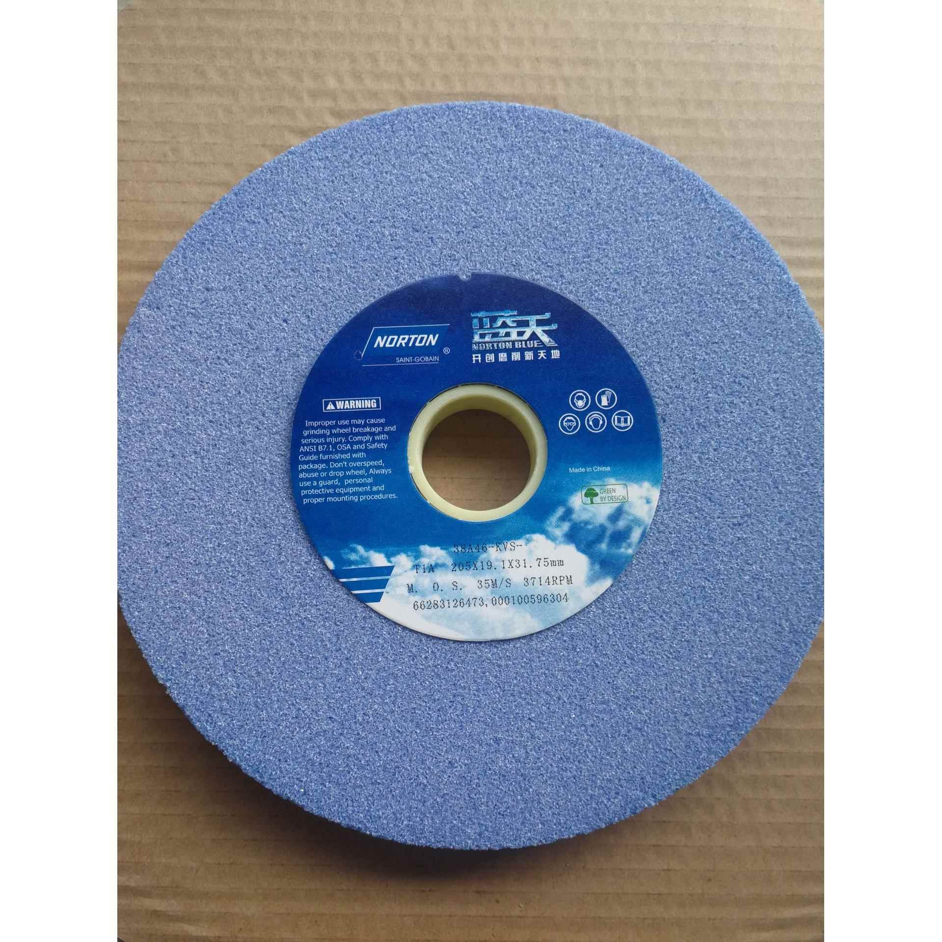 诺顿蓝天砂轮蓝色磨床砂轮38A46K205*19.1*31.75 8*3/4*1-1/4