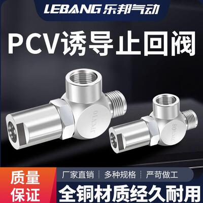气动空气诱导止回阀PCV08气控先导气缸锁止止逆阀不锈钢06/10/15F