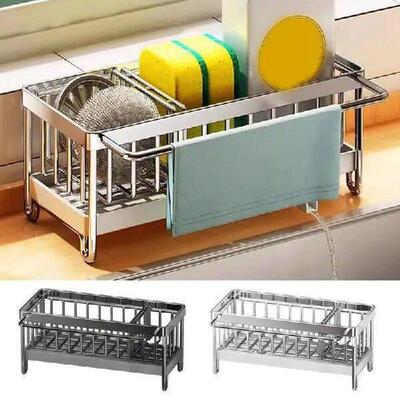 Sink Drying Rack Kitchen Brush Holder Rack Sponge Draining