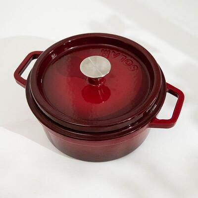 巧厨 品牌特价 24CM铸铁珐瑯锅汤锅 炖锅闷烧锅燃气电磁炉通用