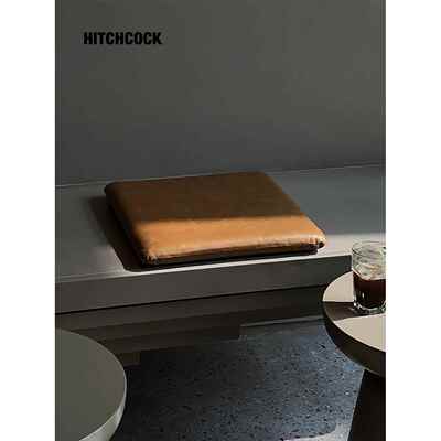 HITCHCOCK Paddle 真皮座垫 哑光帆布咖啡馆茶室侘寂风餐椅子坐垫