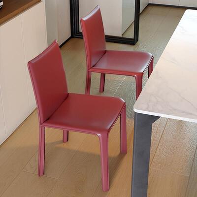 意式马鞍皮包豪斯餐椅Cassina卡西纳简约家用餐桌椅极简靠背椅子