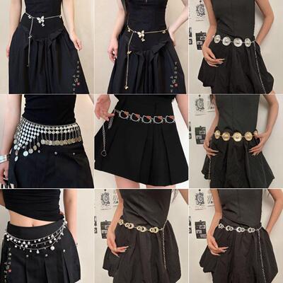 Butterfly tassel waist chain women