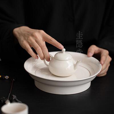 圭隐堂草木灰手工家陶瓷壶承盘用储水干台茶壶茶具茶托茶盘泡6589