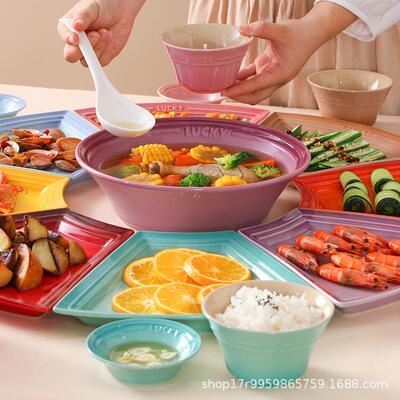团圆拼盘具餐组合碟装碗家用过套年陶瓷家庭盘TBN子年夜饭碗盘子