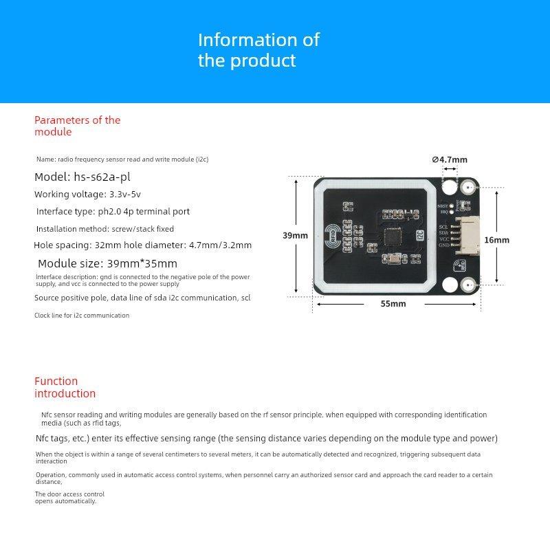 NFC感应读写模块RC522 RFID射频模块llc通信接口 兼容积木插孔