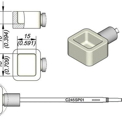 JBC原装烙铁头通用型手柄专用C245-SP01锡炉烙铁头烙铁芯焊头正