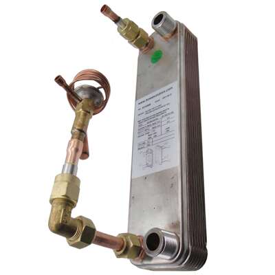 5KW不锈钢蒸发器匹配2P盐水机组或1.5P冷水机用于18000BTU温控