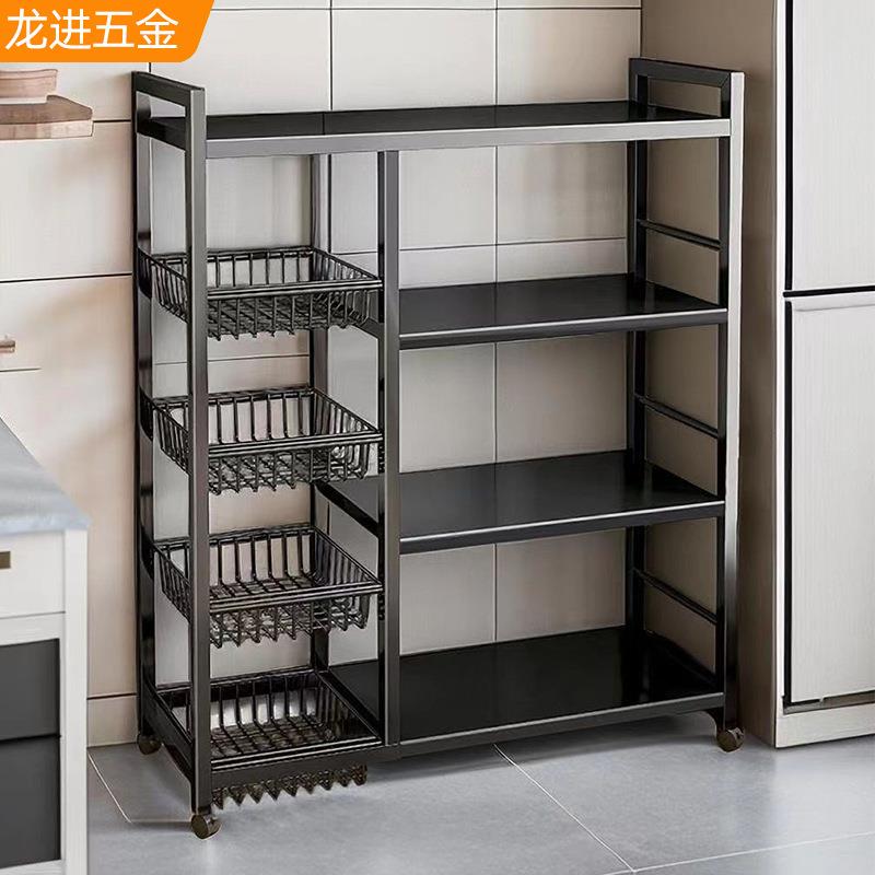 厨房置物架落地多层收纳储物架微波炉烤箱可移动收纳货架蔬菜架子